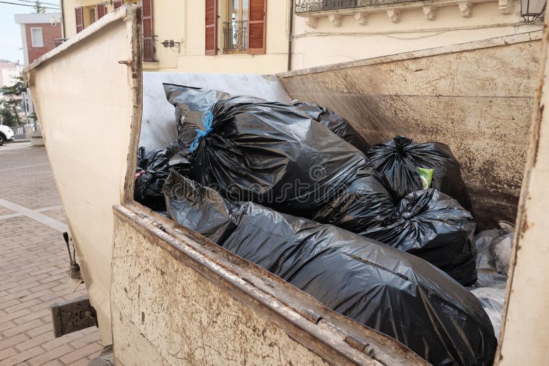 Garbage collection van stock image. Image of unhygienic - 110206365
