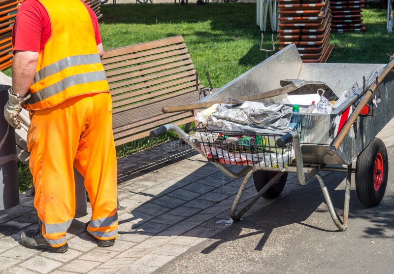 Garbage Collectors in the City Stock Image - Image of commercial ...