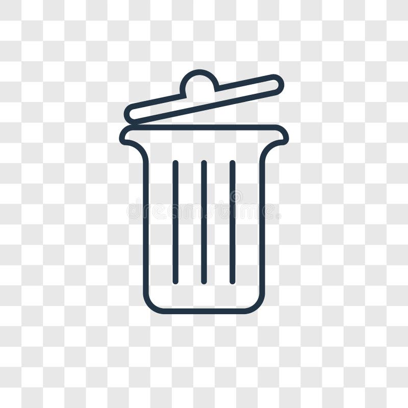 Garbage Concept Vector Linear Icon Isolated on Transparent Background ...