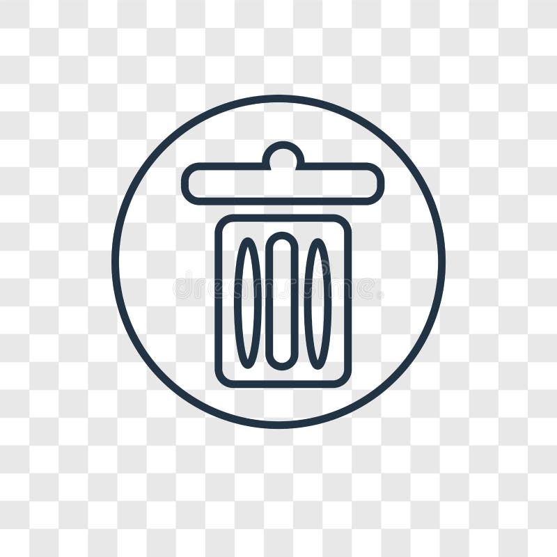 Garbage Concept Vector Linear Icon Isolated on Transparent Background ...