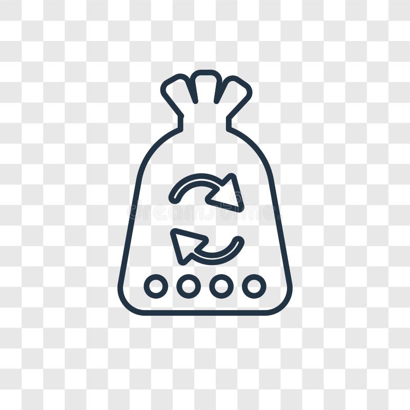 Garbage Concept Vector Linear Icon Isolated on Transparent Background ...