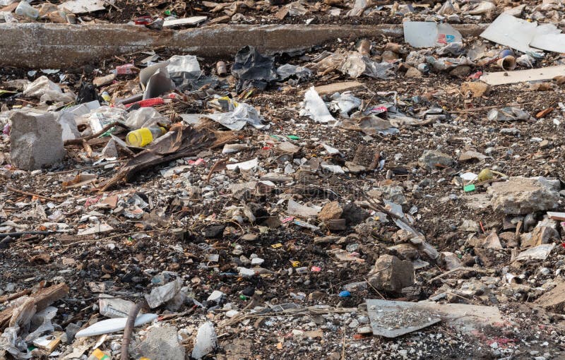 Garbage in Construction Site after Destroy Building Stock Image - Image ...