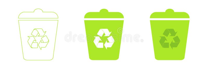 Garbage Container Recycle Bin Icons Set. Vector Illustration Stock ...