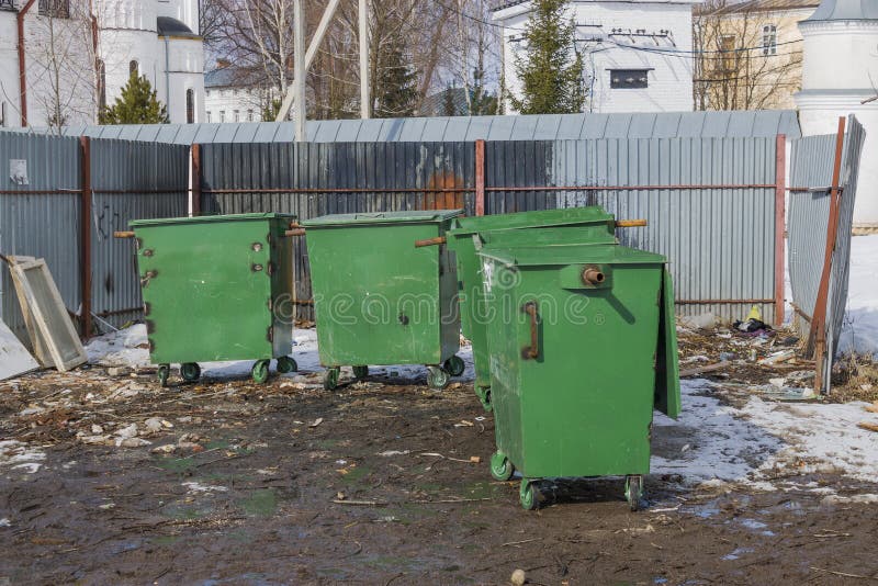 Garbage Containers in Full with Garbage. Garbage Containers Used for ...