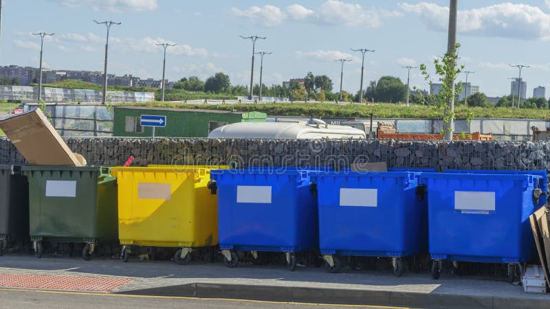 Garbage Containers for Garbage Segregation on the Street. Colored ...
