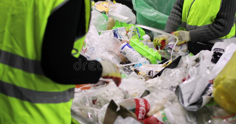 Garbage Containers are Indoors. a Pile of Various Rubbish, Plastic ...