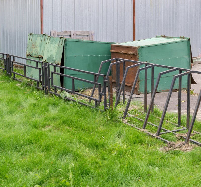 Garbage Containers in Landfill Stock Image - Image of scrap, corrosion ...