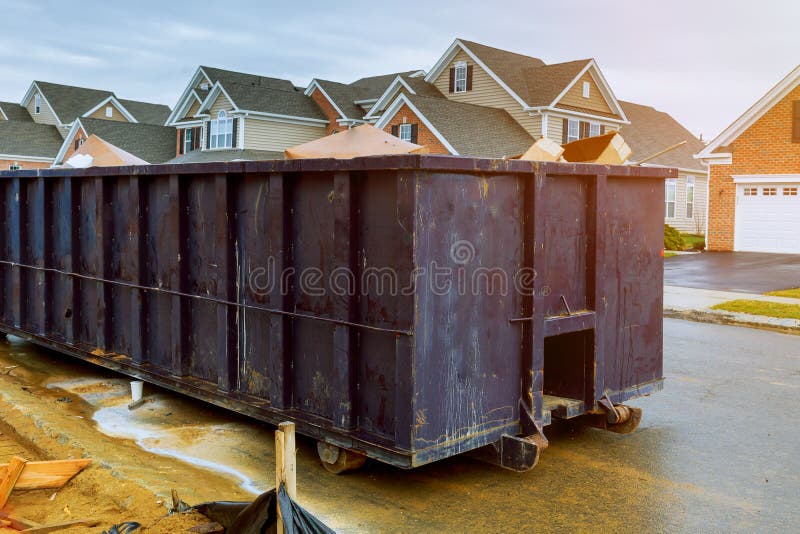 Garbage Containers Near the New Home, Red Containers, Recycling and ...