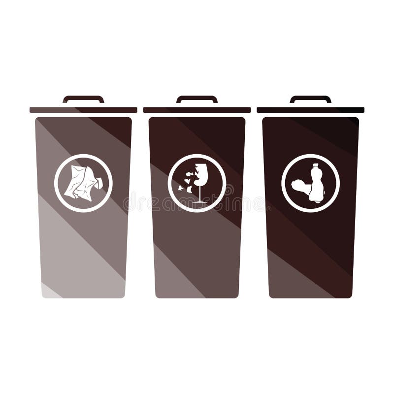 Garbage Containers with Separated Trash Icon Stock Vector ...