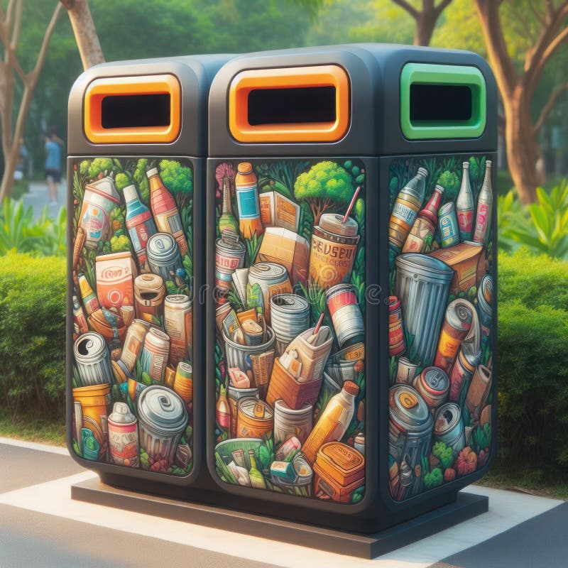 Garbage Containers for Sorting Garbage. Stock Photo - Image of ...