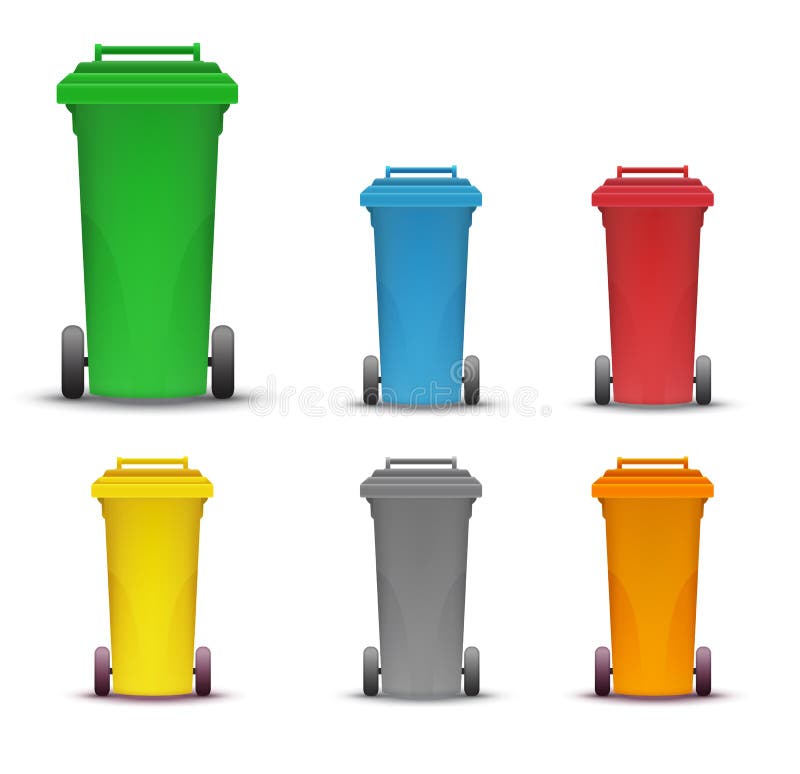 Garbage Containers for Sorting Waste. Vector Image in a Flat Cartoon ...