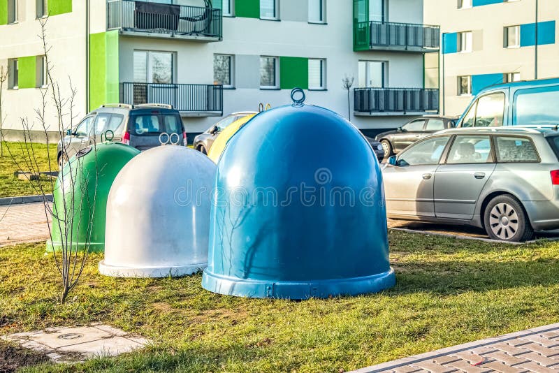 Garbage containers stock photo. Image of plastic, division - 190214310