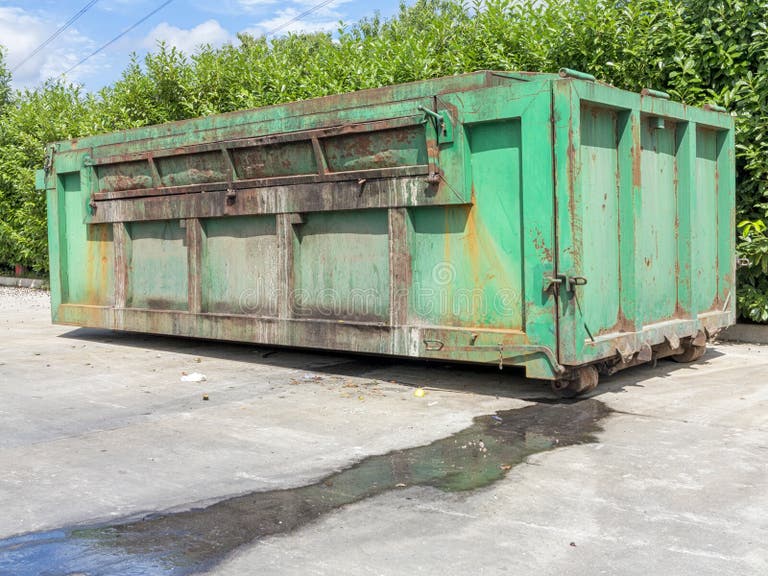 Garbage containers stock image. Image of street, white - 42848411