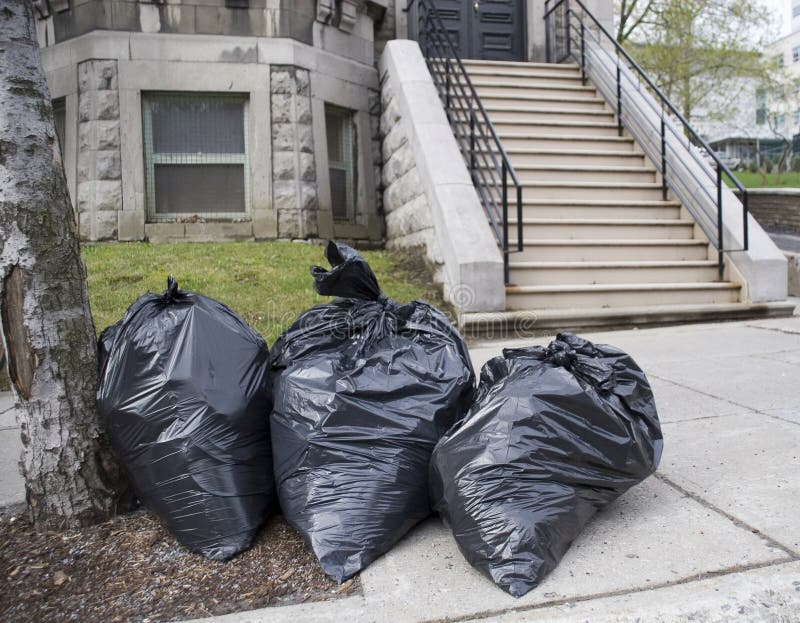Garbage day stock photo. Image of front, refuse, bags - 21102358
