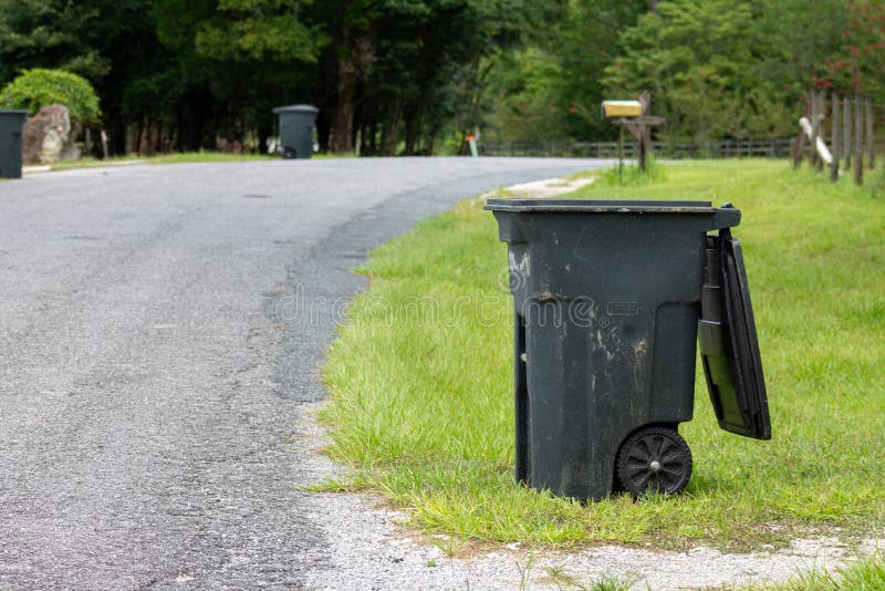 Garbage Day stock photo. Image of color, litter, plastic - 196725826