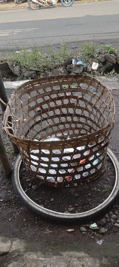 Garbage Disposal Made of Bamboo Handicrafts Stock Image - Image of ...