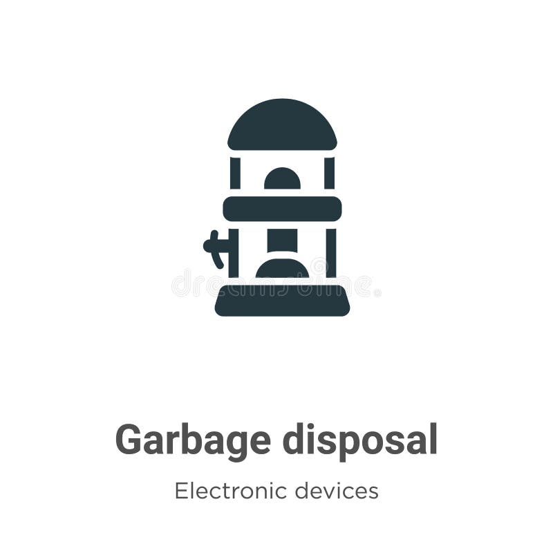 Garbage Disposal Vector Icon on White Background. Flat Vector Garbage ...