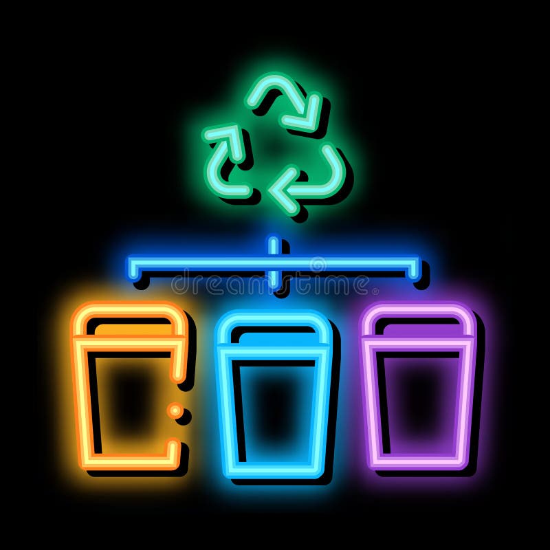 Garbage Distribution Neon Glow Icon Illustration Stock Vector ...
