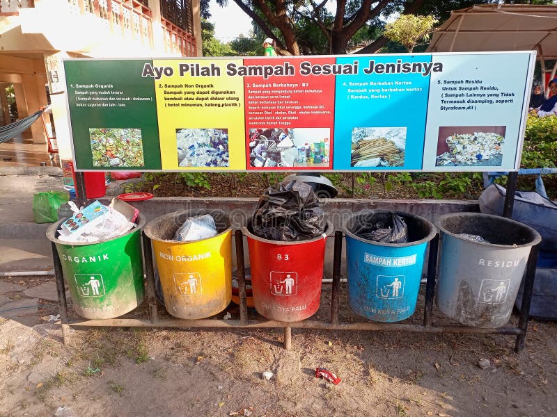 Trash Can According To the Type of Waste Editorial Stock Image - Image ...