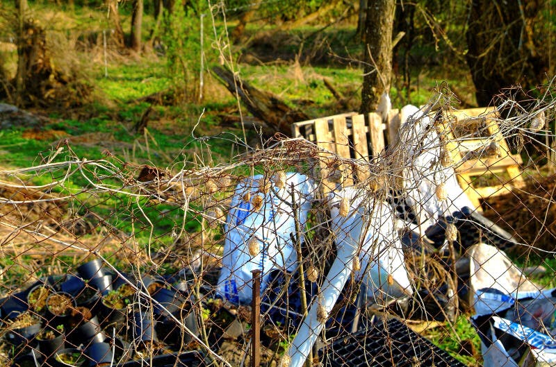 The Garbage Dump Behind the Fence Stock Photo - Image of debris, color ...