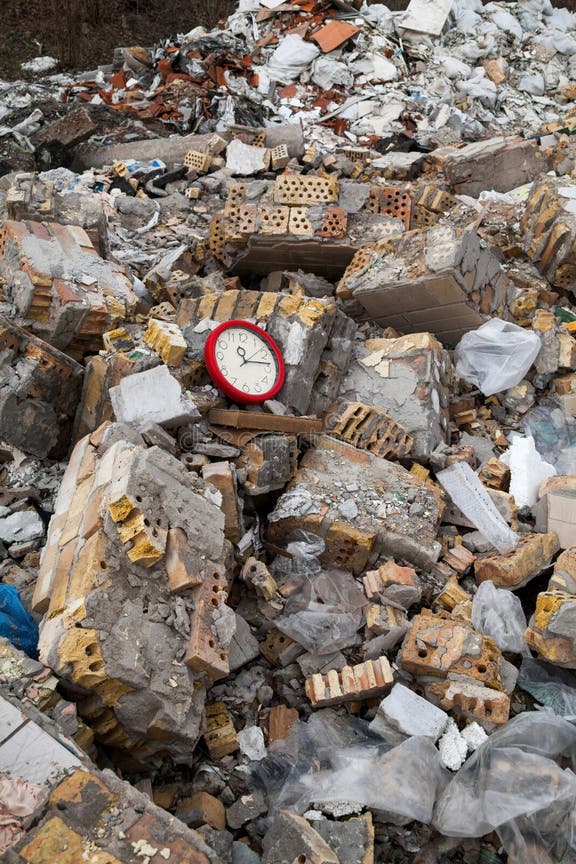 Garbage Dump. Broken Clock in the Garbage Stock Photo - Image of debris ...