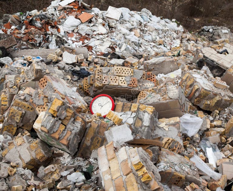 Garbage Dump. Broken Clock in the Garbage Stock Image - Image of ...