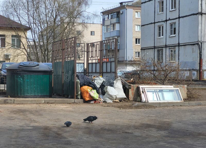 A Garbage Dump. a Container with Garbage is the Waste in the Tank ...