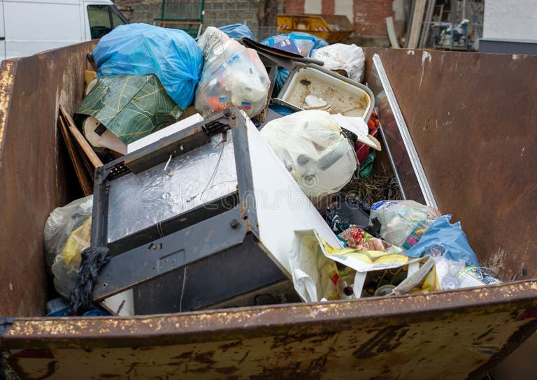 Garbage Dump in the Container for Recycling Stock Photo - Image of ...