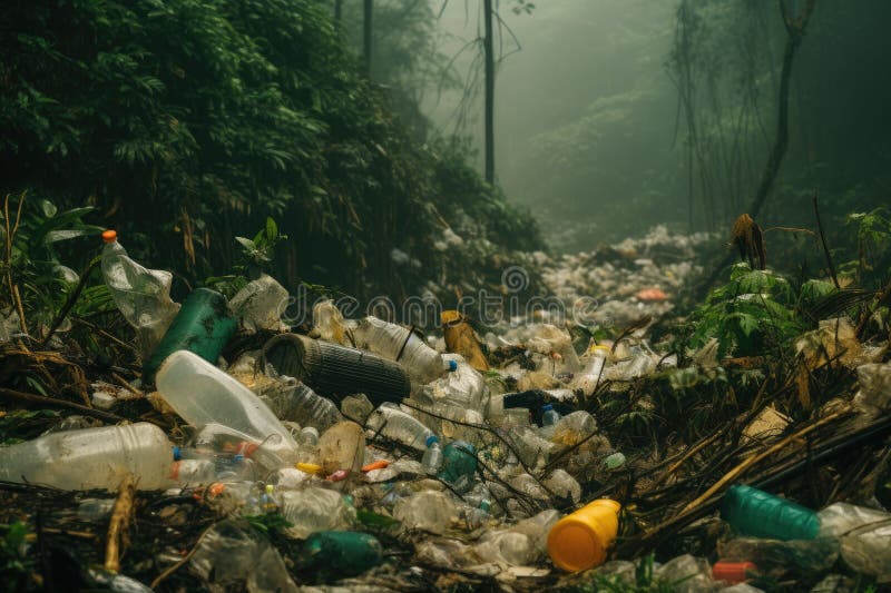 Garbage Dump in the Forest. Concept of Environmental Pollution and Ecology, Garbage Pile in ...