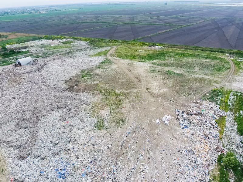 Garbage Dump with of Garbage and Treatment Facilities. Landfill of ...