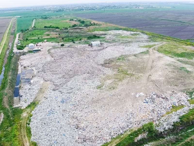 Garbage Dump with of Garbage and Treatment Facilities. Landfill of ...