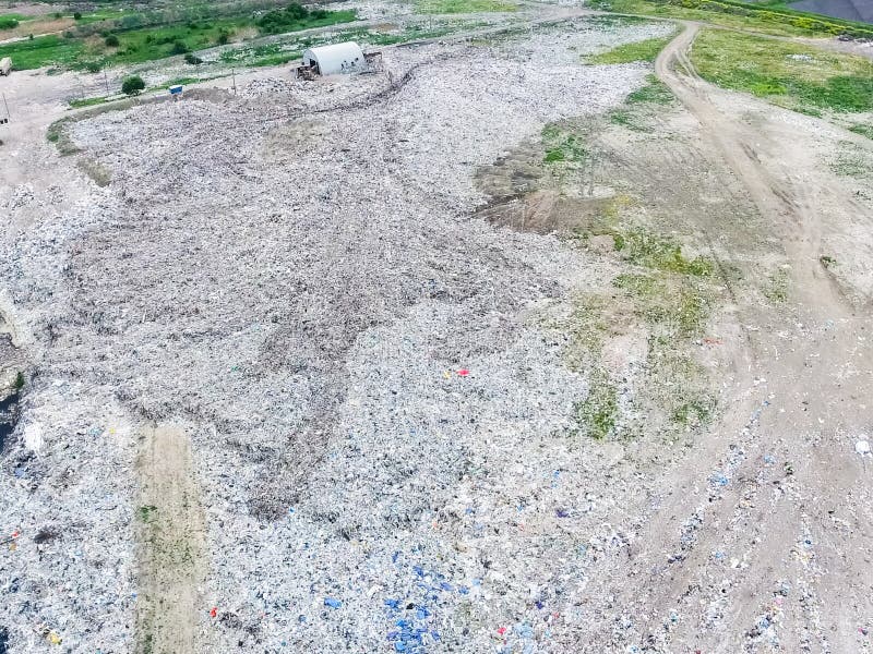 Garbage Dump with Heaps of and Treatment Facilities. Landfill of ...