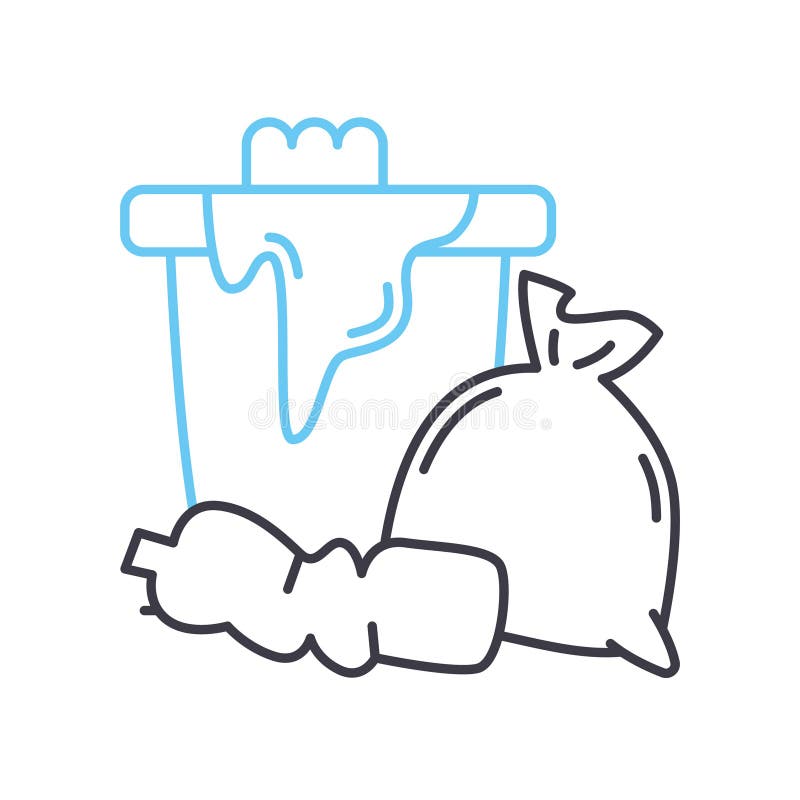 Garbage Dump Line Icon, Outline Symbol, Vector Illustration, Concept ...