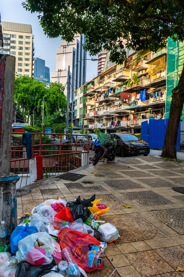 Garbage Dump in the Middle of the Street. Poor Disadvantaged Area ...
