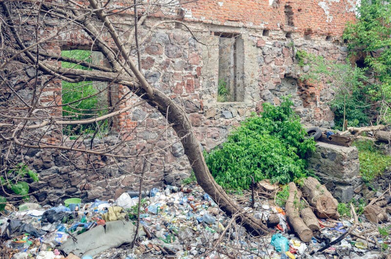 Garbage Dump in the Old Destroyed Building, Environmental Protection ...