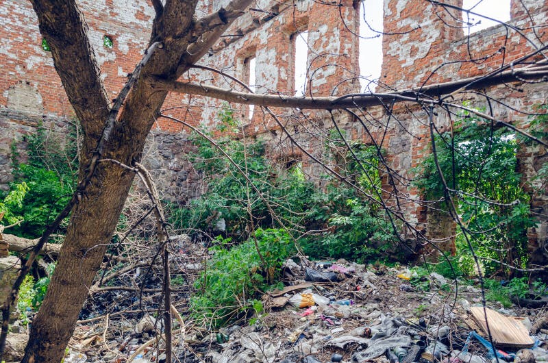 Garbage Dump in the Old Destroyed Building, Environmental Protection ...
