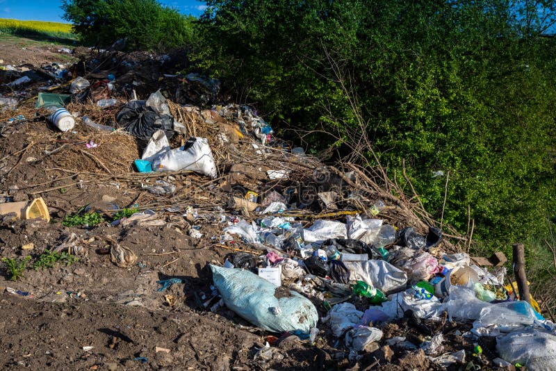 Garbage Dump in the Open Air Outside the City Stock Photo - Image of ...