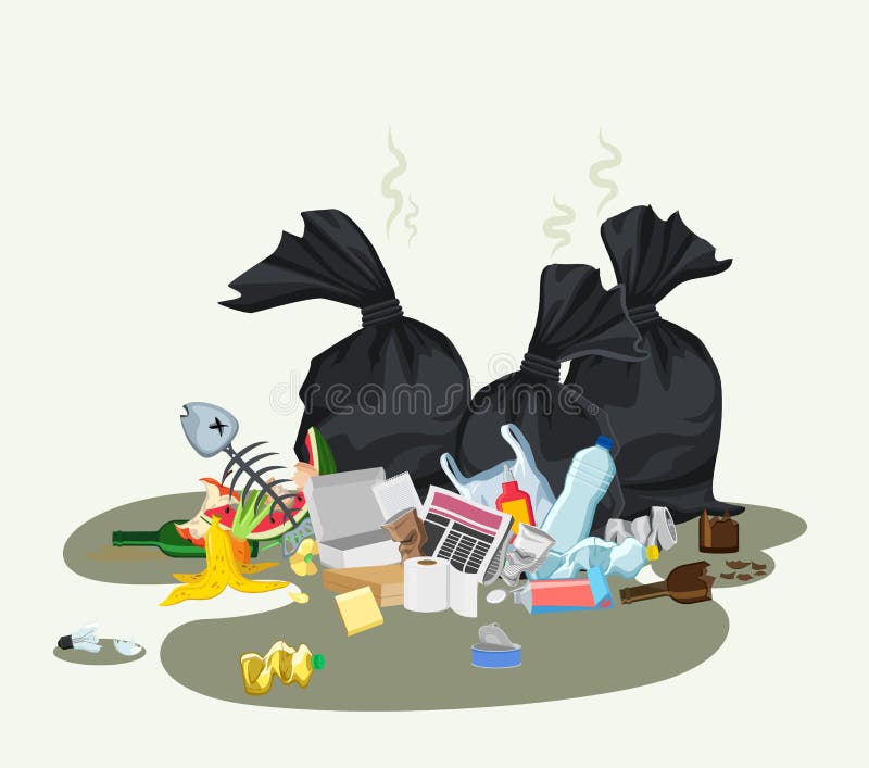 Garbage Dump with Rubbish for Recycling. Different Types of Waste ...