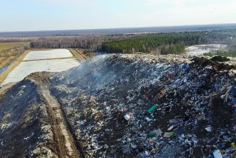 Garbage Dump, Top View of Trash. Landfill Stock Photo - Image of ...