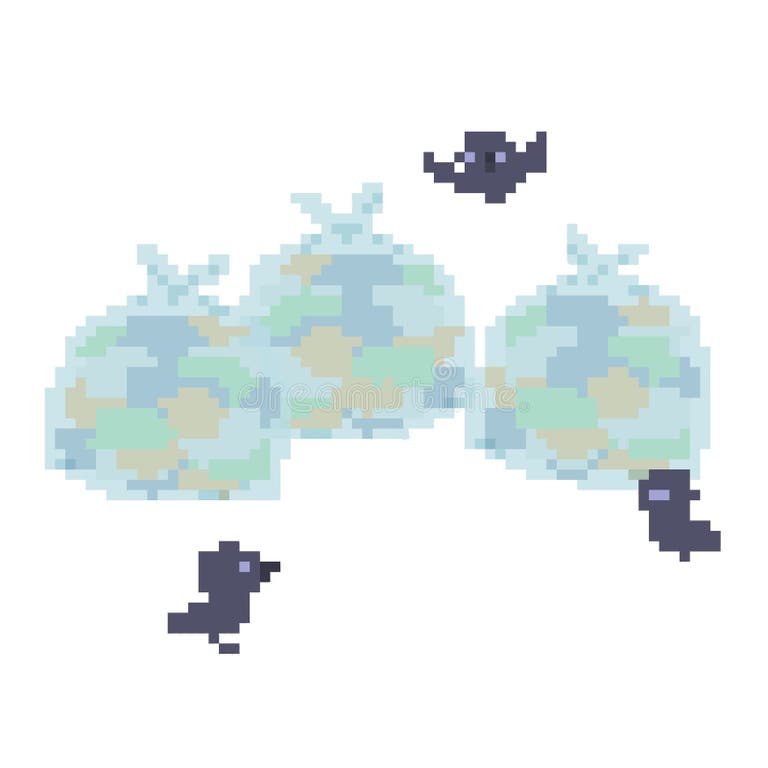 Garbage dump stock vector. Illustration of pixel, crow - 266692613