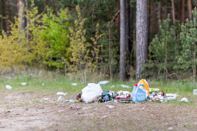 Garbage dump in the woods stock image. Image of ecology - 92666753