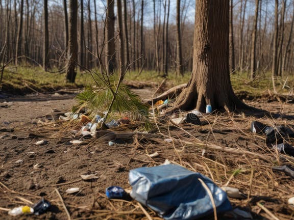 Garbage Dumping in the Forest, Pollution of the Forest Area with Human ...