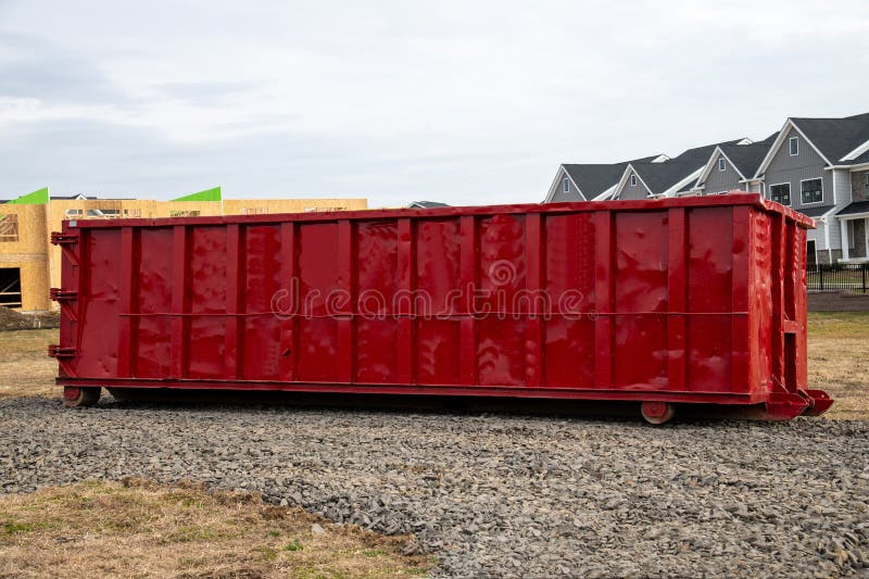 Garbage Dumpster at a Construction Site Stock Photo - Image of metal ...