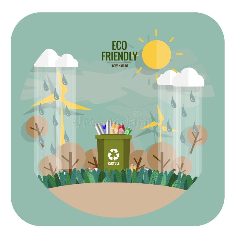Garbage, Environmental Pollution Concept. Vector Illustration Stock ...