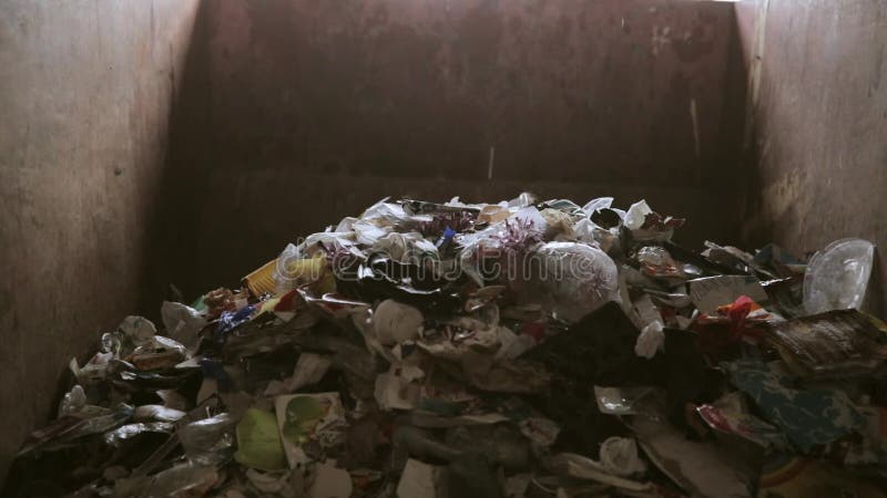 Non Sorting Garbage Falling in Container To Transportation and Waste ...