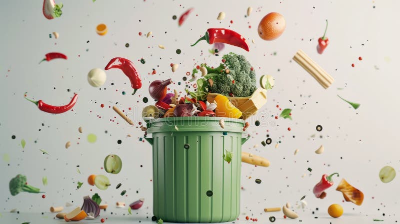 Garbage Falling Trash Bin White Background Stock Photos - Free ...