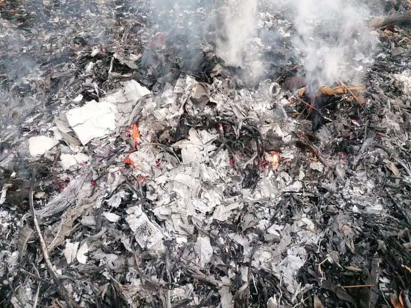 Garbage and Fire Burn in Landfill Stock Image - Image of landfill ...