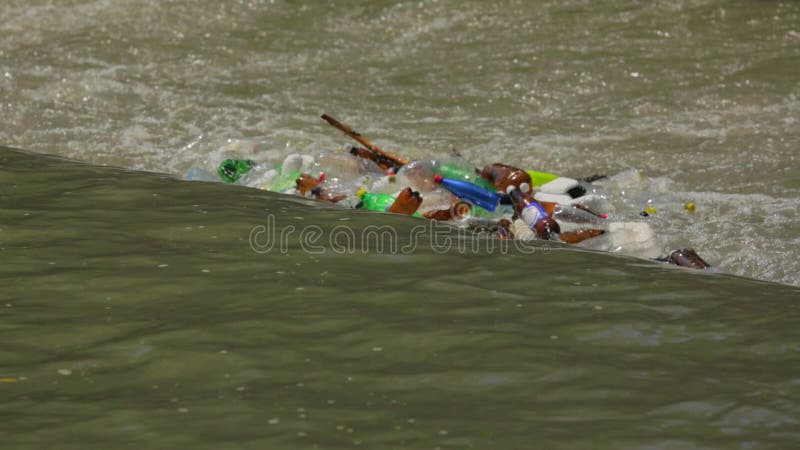 Garbage Floating in the City Pond and River Stock Footage - Video of ...