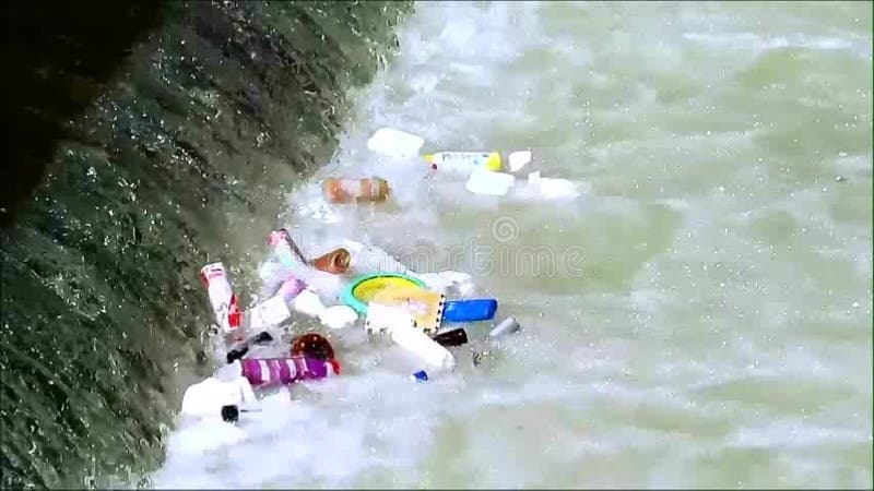 Garbage Floating in the River, Throw Garbage and Waste into the River ...