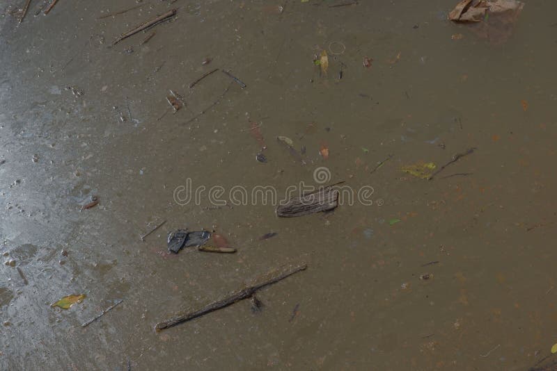 Garbage Floating in River, Water Pollution. Ecological Problem ...